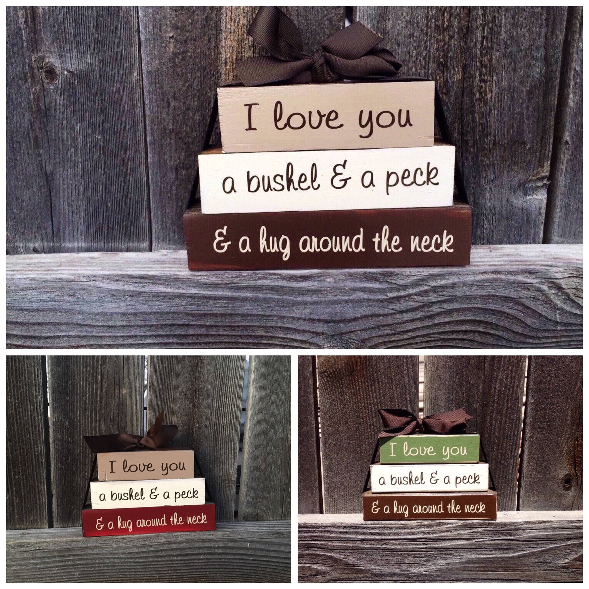 I Love You a Bushel and a Peck and a Hug Around the Neck Small Sign - Etsy