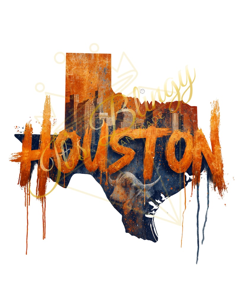 Houston Digital Art T-shirt Design - Etsy