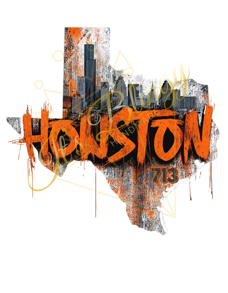 Houston Digital Art T-shirt Design - Etsy