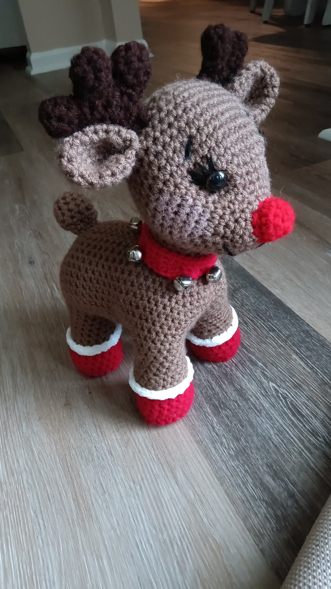 Handmade Rudolph Red Nosed Plushie Holiday Gift - Etsy