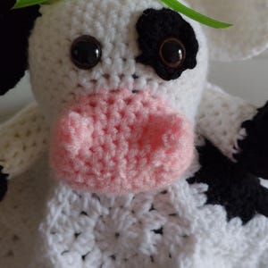 Handmade Crochet Cow Lovey: Baby Snuggler Blanket - Etsy