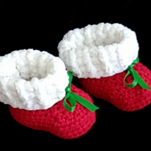 Red Christmas Holiday Baby Booties - Etsy