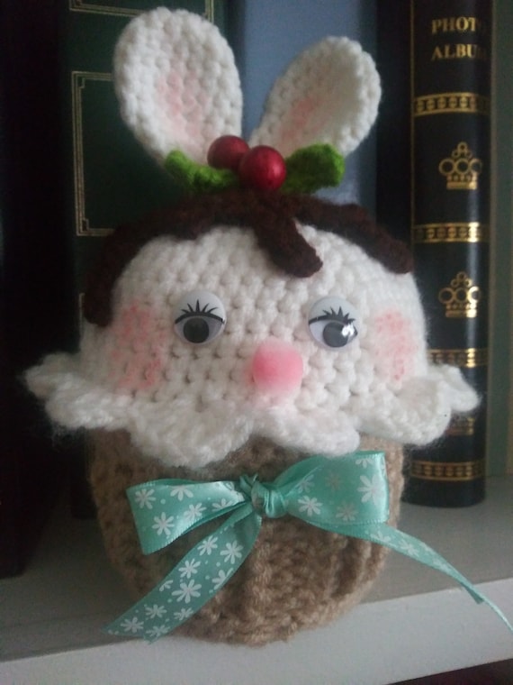 Crocheted Bunny Bundt Cake With Chocolate and Cherries on Top | Etsy