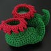 Crocheted Christmas Elf Baby Booties - Etsy