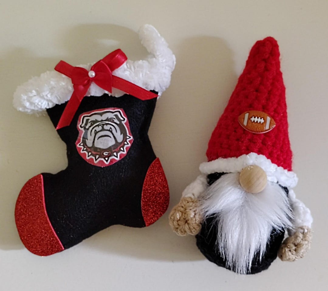 Georgia Sport Themed Ornament Set, Gnome and Stocking - Etsy