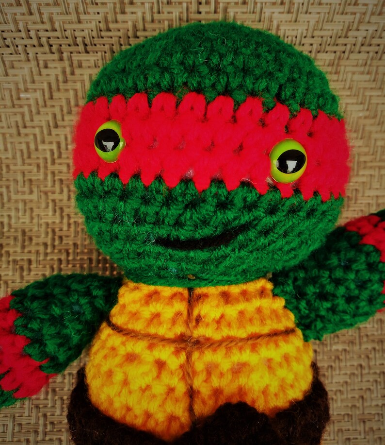 Handmade Crocheted Raphael Teenage Mutant Ninja Turtle Plushie - Etsy ...