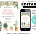 Cactus Birthday Party Invitation Template, Editable Fiesta Party Invite ...