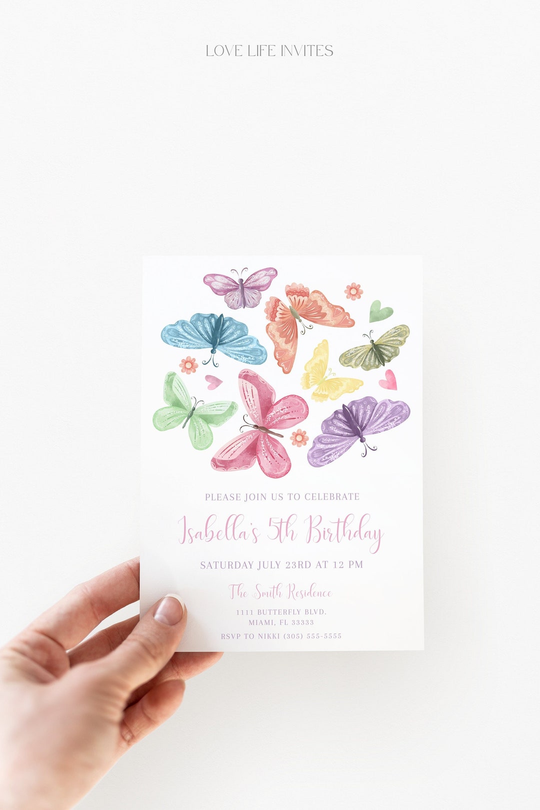 Butterfly Invitation, Butterfly Birthday Invitation, Butterfly Party ...