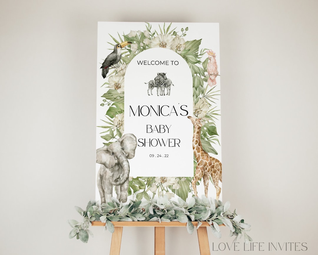 Safari Welcome Sign, Boho Safari Baby Shower Welcome Sign, Modern ...