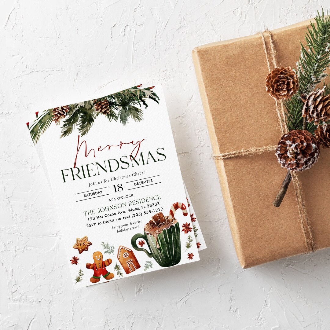 Christmas Party Invitation, Friendmas Party Invitation, Holiday Party ...