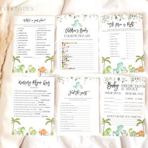 Dinosaur Baby Shower Games Bundle, Dino Baby Shower Games, Baby ...