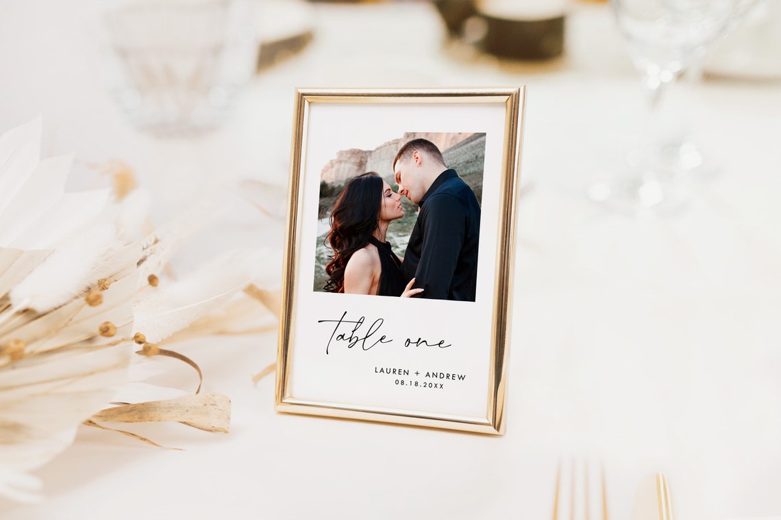 Wedding Table Numbers With Photos Template - Etsy