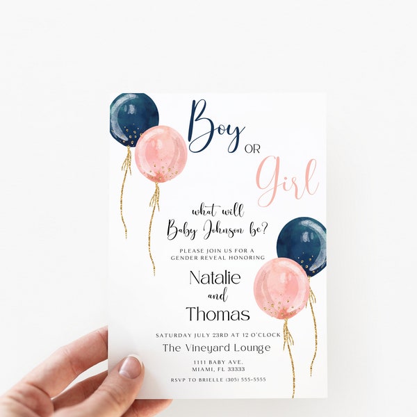 Navy Blue And Pink Gender Reveal Etsy