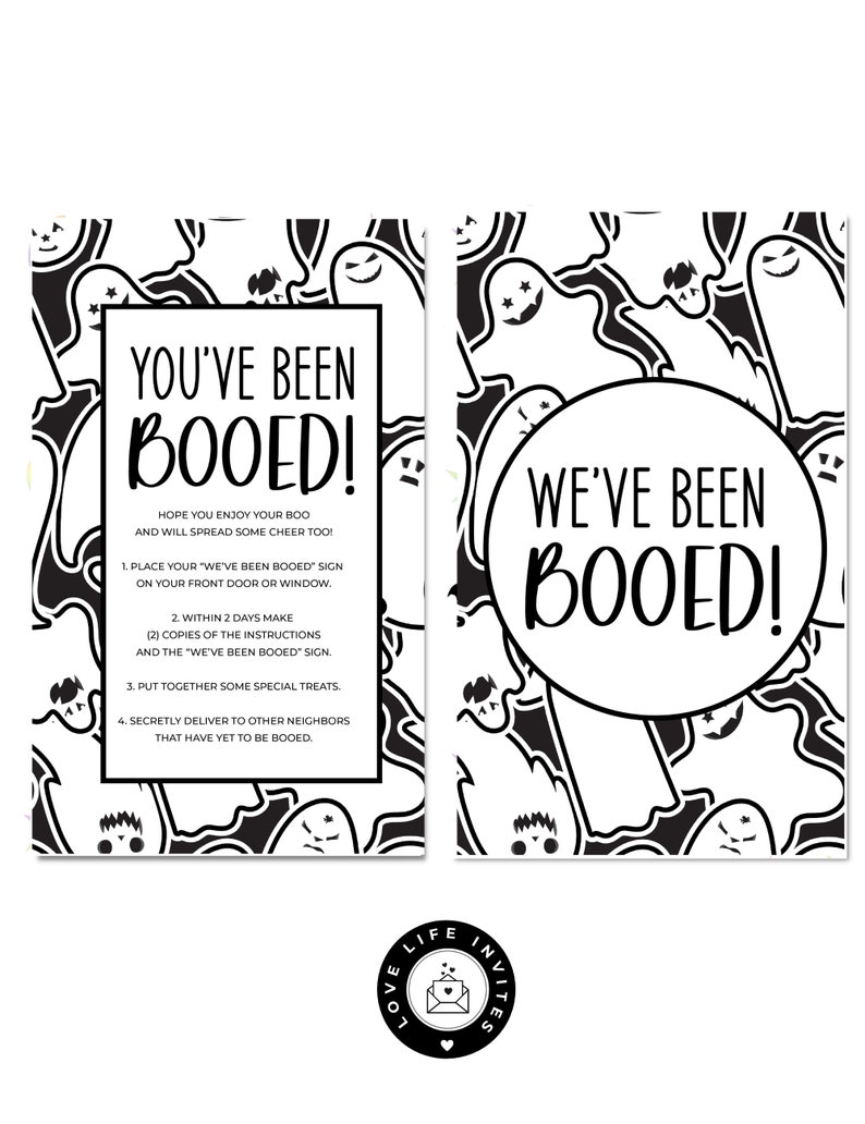 Booed Signs Printable Booed Signs We've Been Booed - Etsy