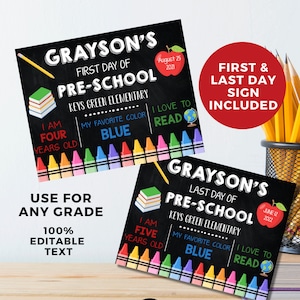 First Day Last Day of School Sign Printable 2022 Back to School Sign ...