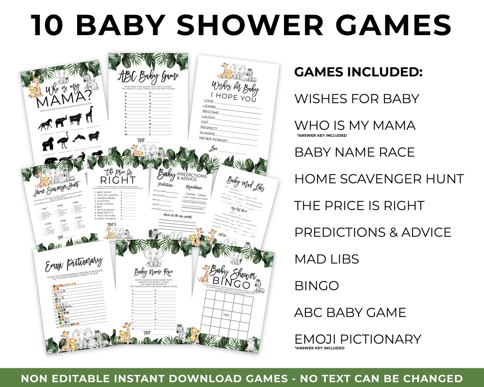 Virtual Baby Shower Game Bundle Zoom Baby Shower Games - Etsy