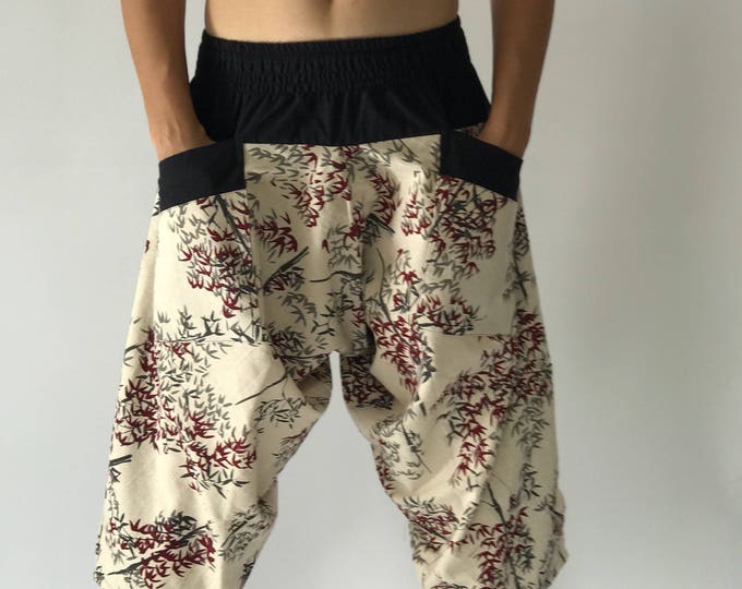 HC0295 Samurai Pants, Unisex Pants,elastic Waist,harem Pants, Ninja ...