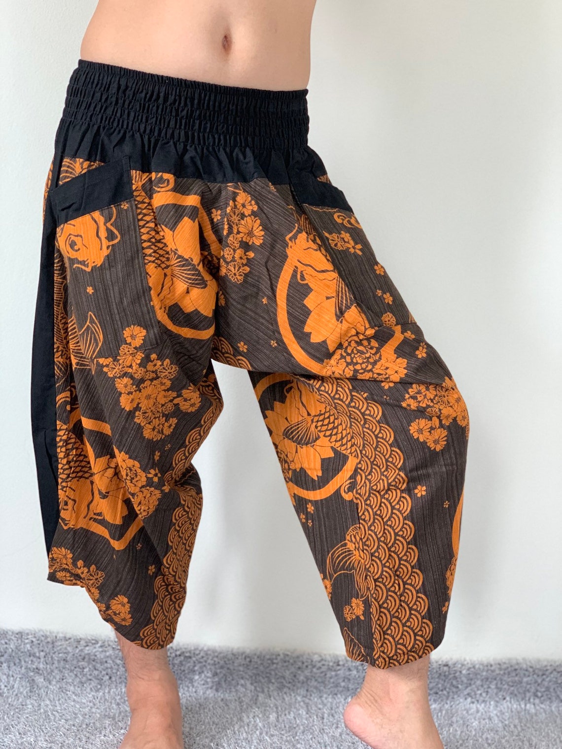 HC0554 Samurai Pants Elsstic Waist Samurai Pants Unisex - Etsy