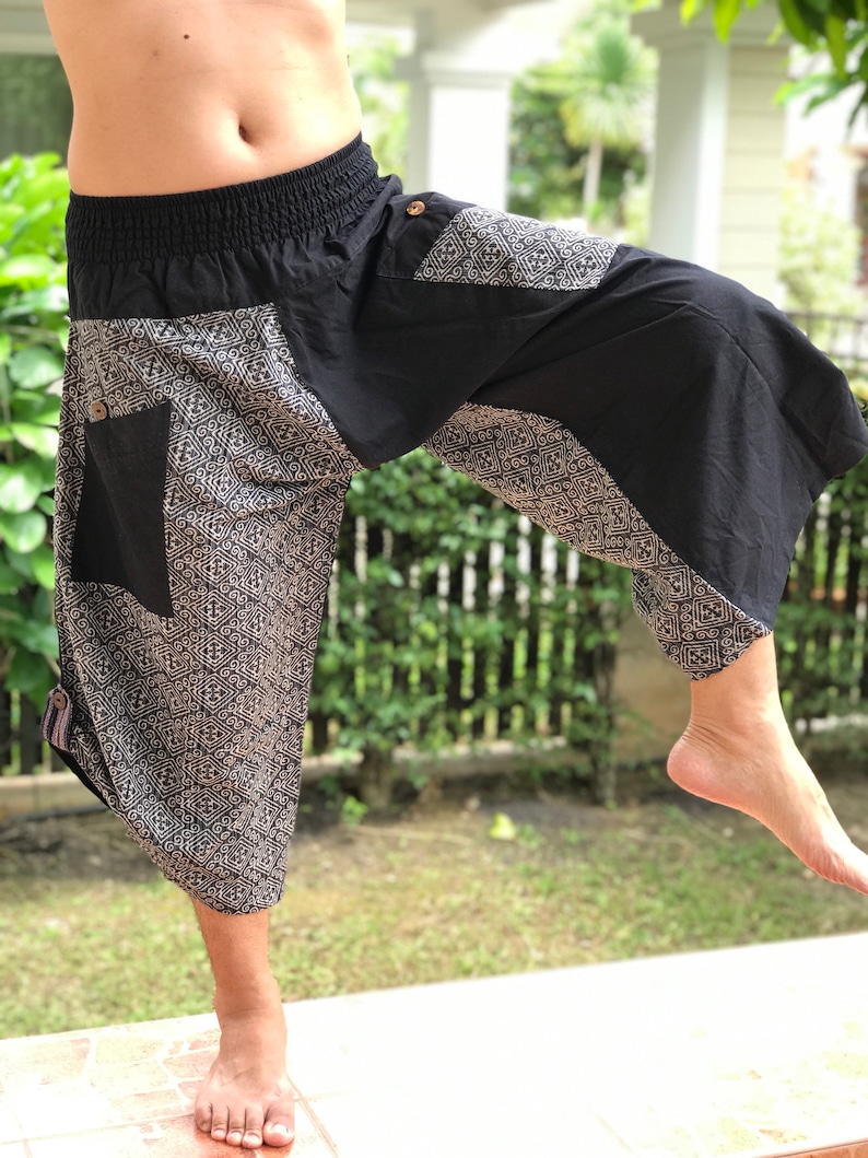 BT0021 New Arrival Samurai Pants Men Pants Handmade Pants, Unisex Yoga ...