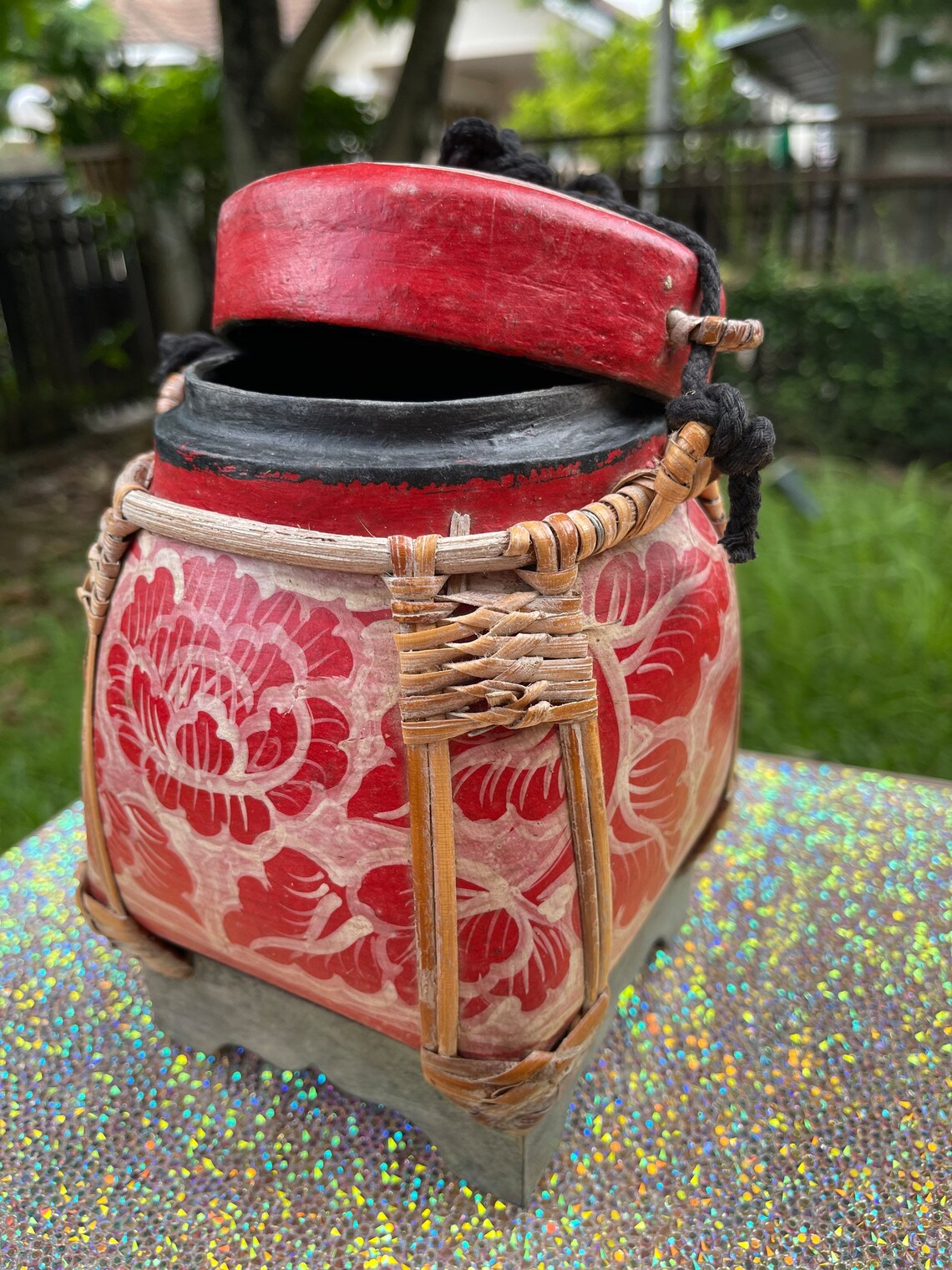 ES0063 Thai Rice Box Decorative Accessory Made From Bamboo - Etsy