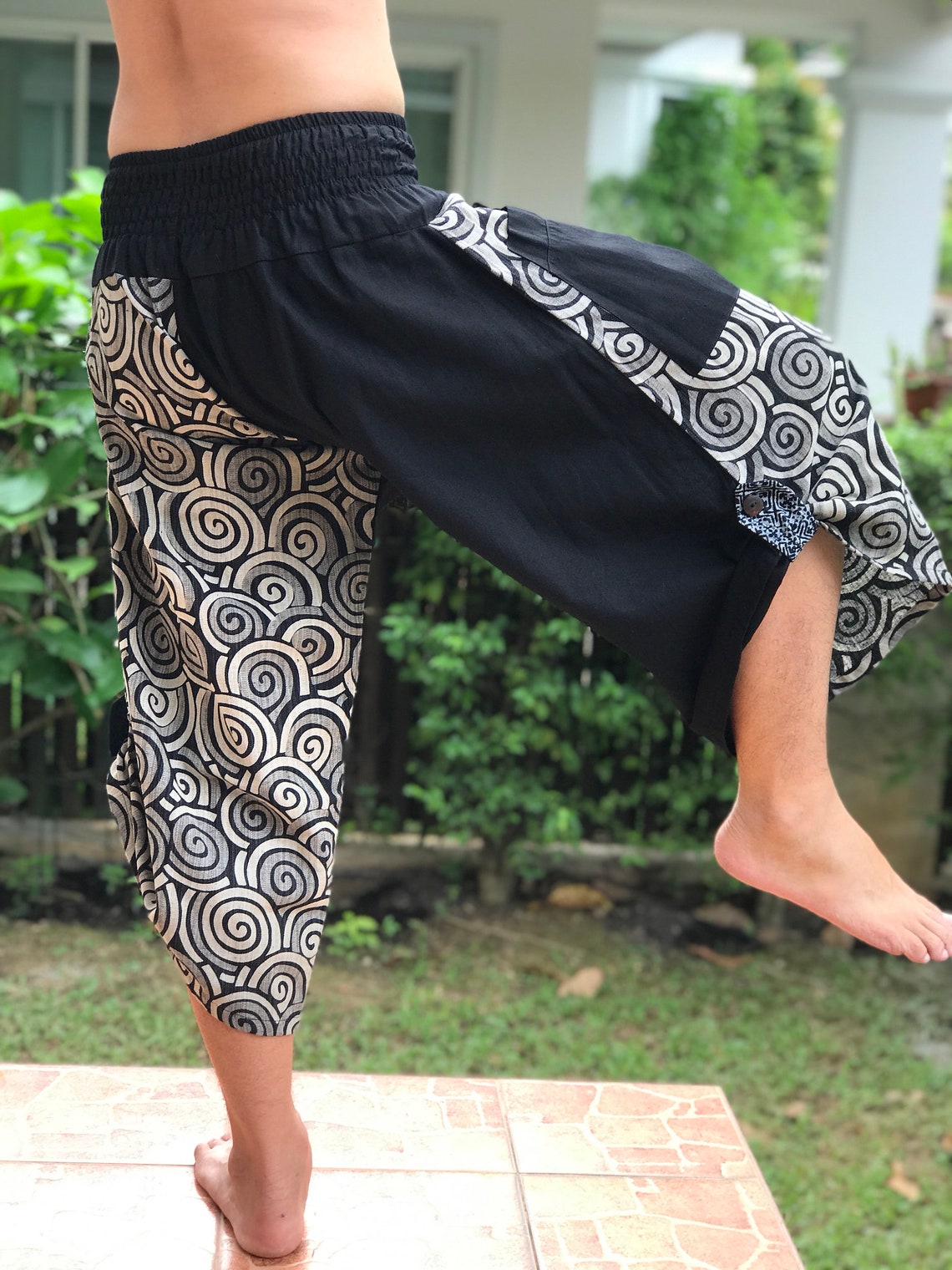 BT0203 New Arrival Samurai Pants Men Pants Handmade Pants, Unisex Yoga ...