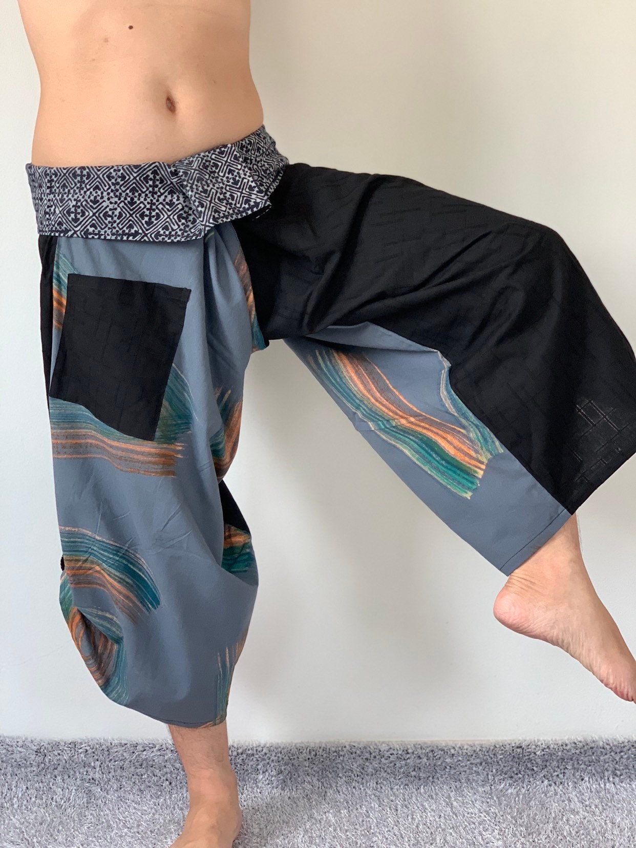 SR0053 Samurai Pants Harem Pants Have Fisherman Pants Style Wrap Around ...