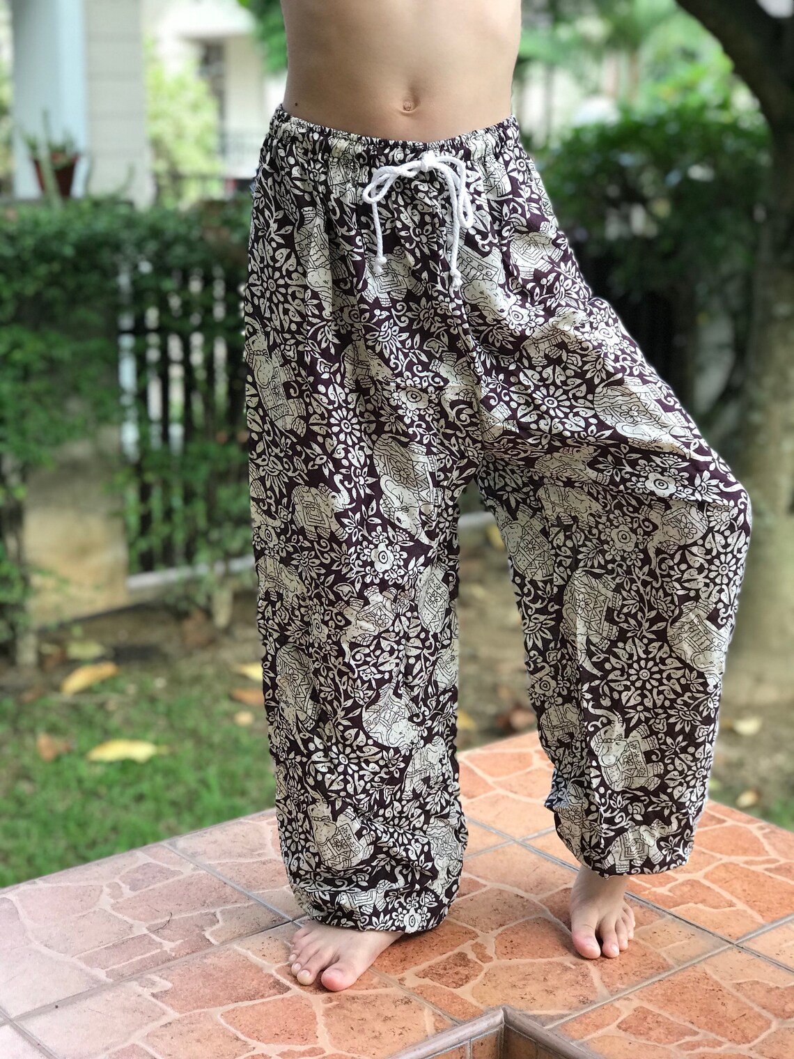 KD0180 Rope and Elastic Waist KID Pants Bohemian Clothing | Etsy