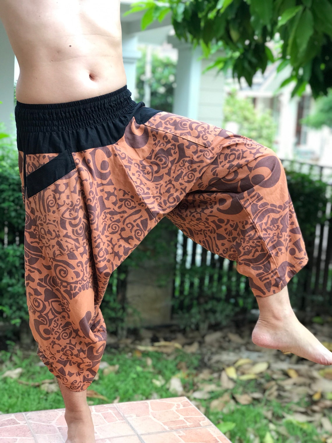 HC0344 Samurai Pants Handmade Pants Thick Smock Waist Low - Etsy