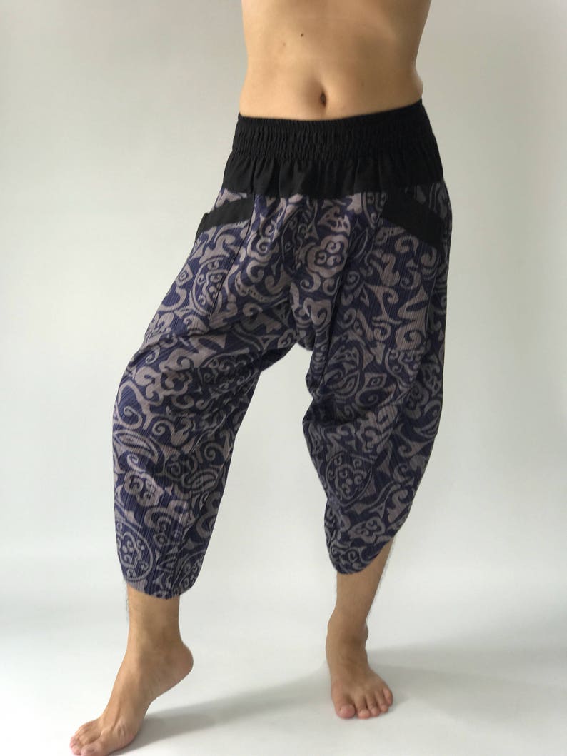 HC0265 Samurai Pants Samurai Pants unisex Elastic Waist - Etsy