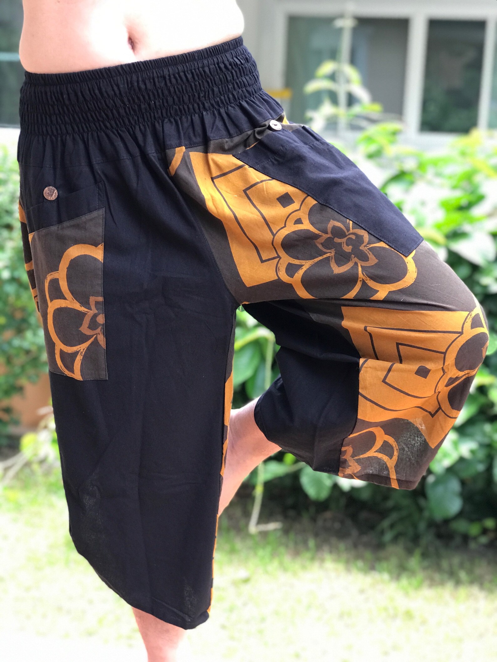 BT0314 Samurai Pants, Elsstic Waist Samurai Pants Unisex Elastic Waist ...