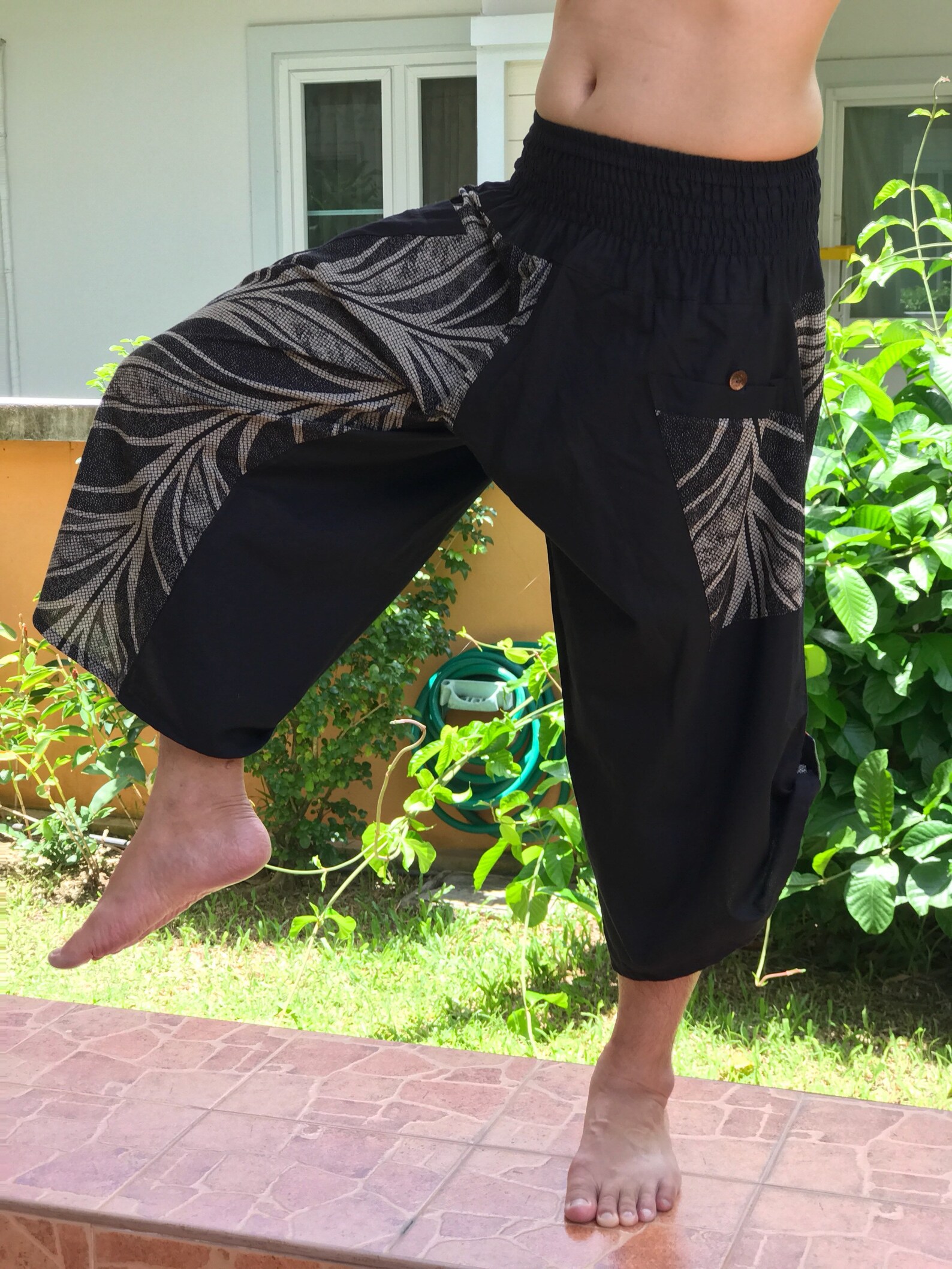 BT0316 Samurai Pants, Elsstic Waist Samurai Pants Unisex Elastic Waist ...
