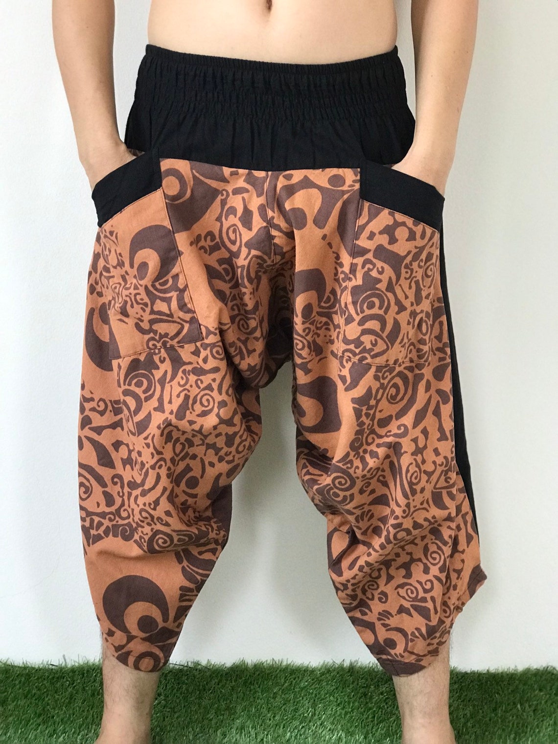 HC0344 Samurai Pants Handmade Pants Thick Smock Waist Low - Etsy