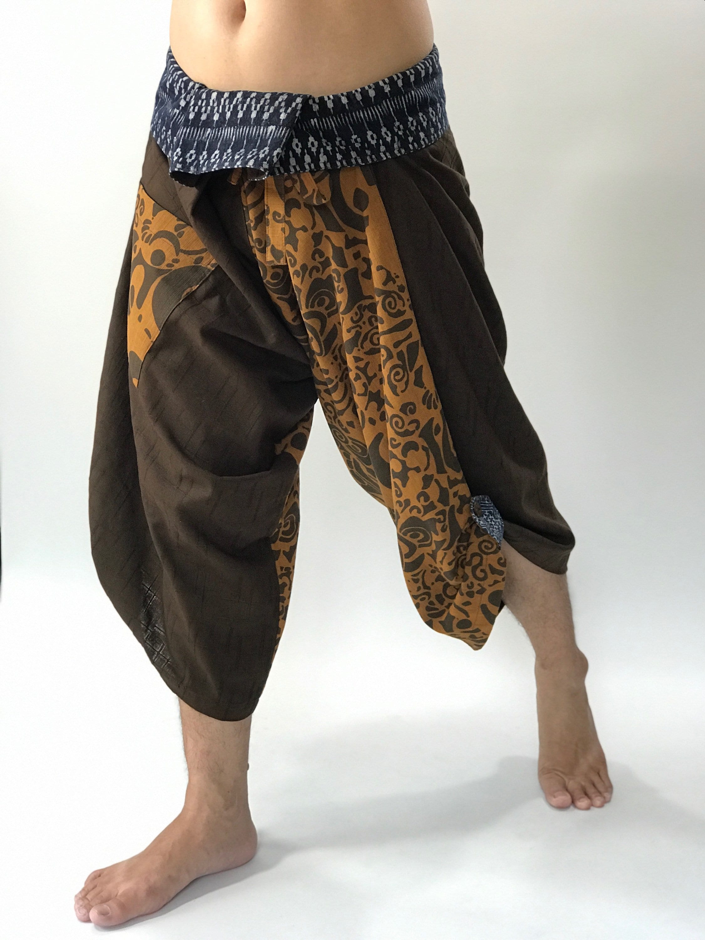 SR0328 Samurai Pants With Unique Hilltribe Fabric Wrap Around - Etsy