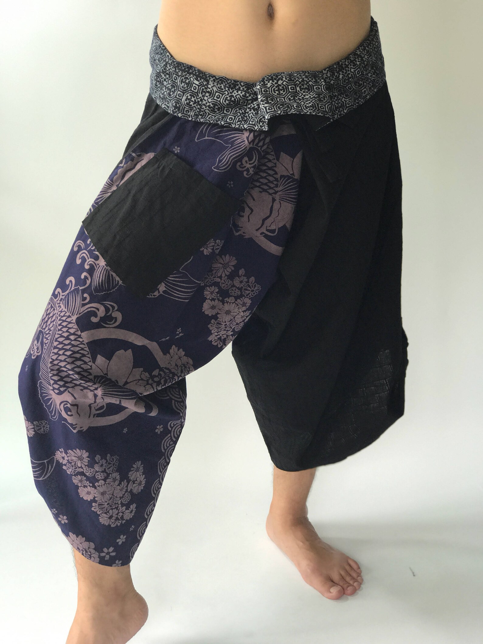 SR0048 Samurai Pants With Unique Hilltribe Fabric Wrap Around - Etsy