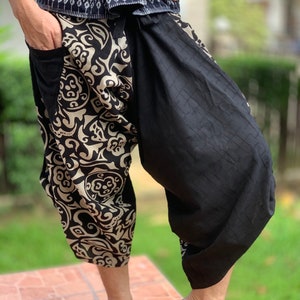 SR0090 Samurai Pants Harem Pants Have Fisherman Pants Style Wrap Around ...