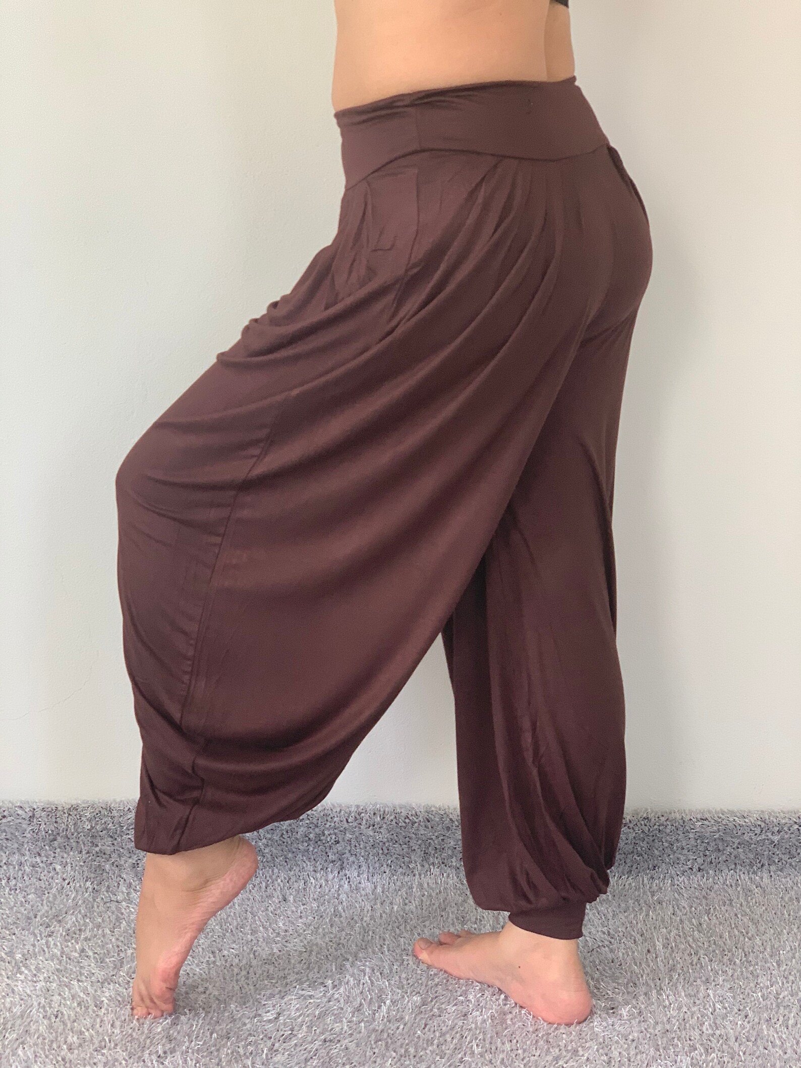 RY0002 Solid Brown Yoga Pants High Waist - Etsy