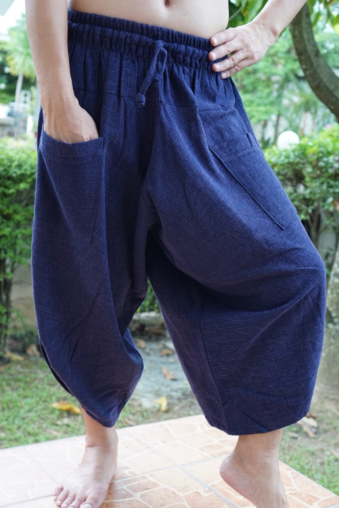 BT0798 Men's Stonewashed Samurai Pants Bohemian Gypsy - Etsy