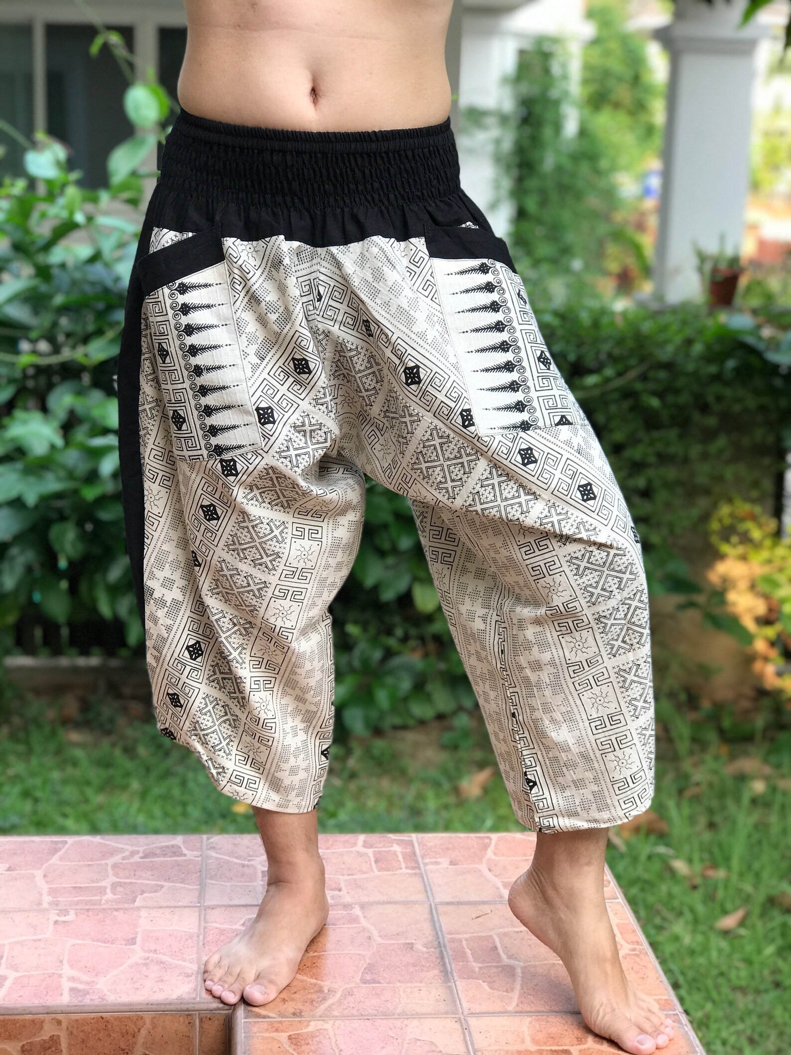 HC0128 Samurai Pants, Samurai Pants (unisex) Elastic Waist ,wrap Pants ...