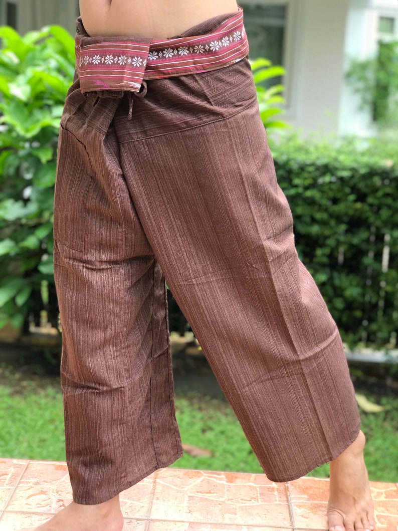 TCP0064 Thai Fisherman Pants with Thai hand woven fabric on | Etsy