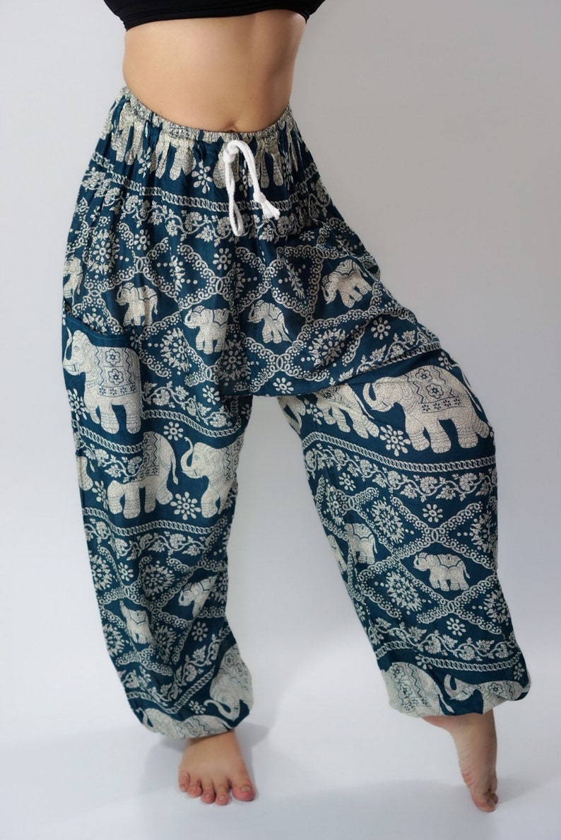 CH0043 Rope and Elastic Waist Lady Pants - Bohemian Clothing Women Yoga ...