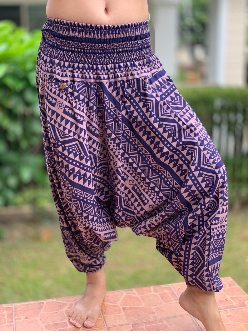 HR0187 Aladdin Pants, Harem Pants 100% Cotton Harem Pants Unisex Low ...