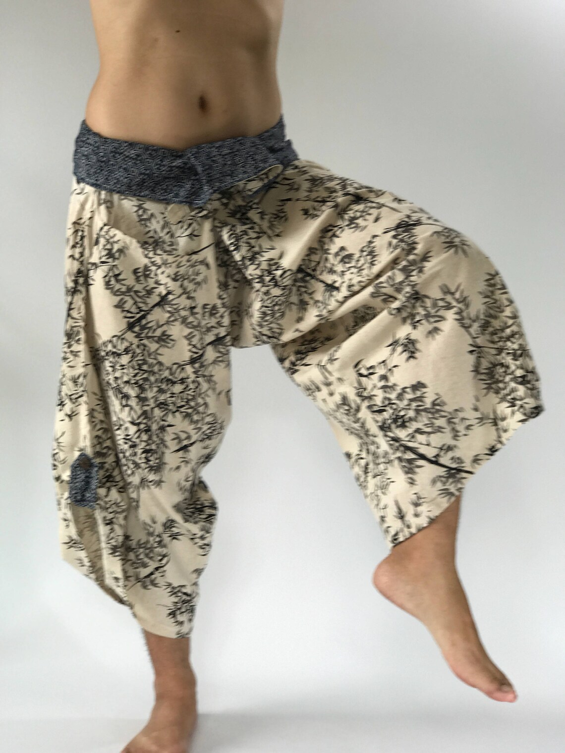 SR0041 Samurai Pants With Unique Hilltribe Fabric Wrap Around - Etsy