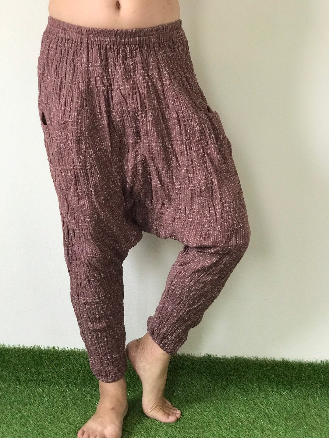 CG0070 Cotton Gauze Pants, Harem Pants Super Soft Baggy Unisex Harem ...