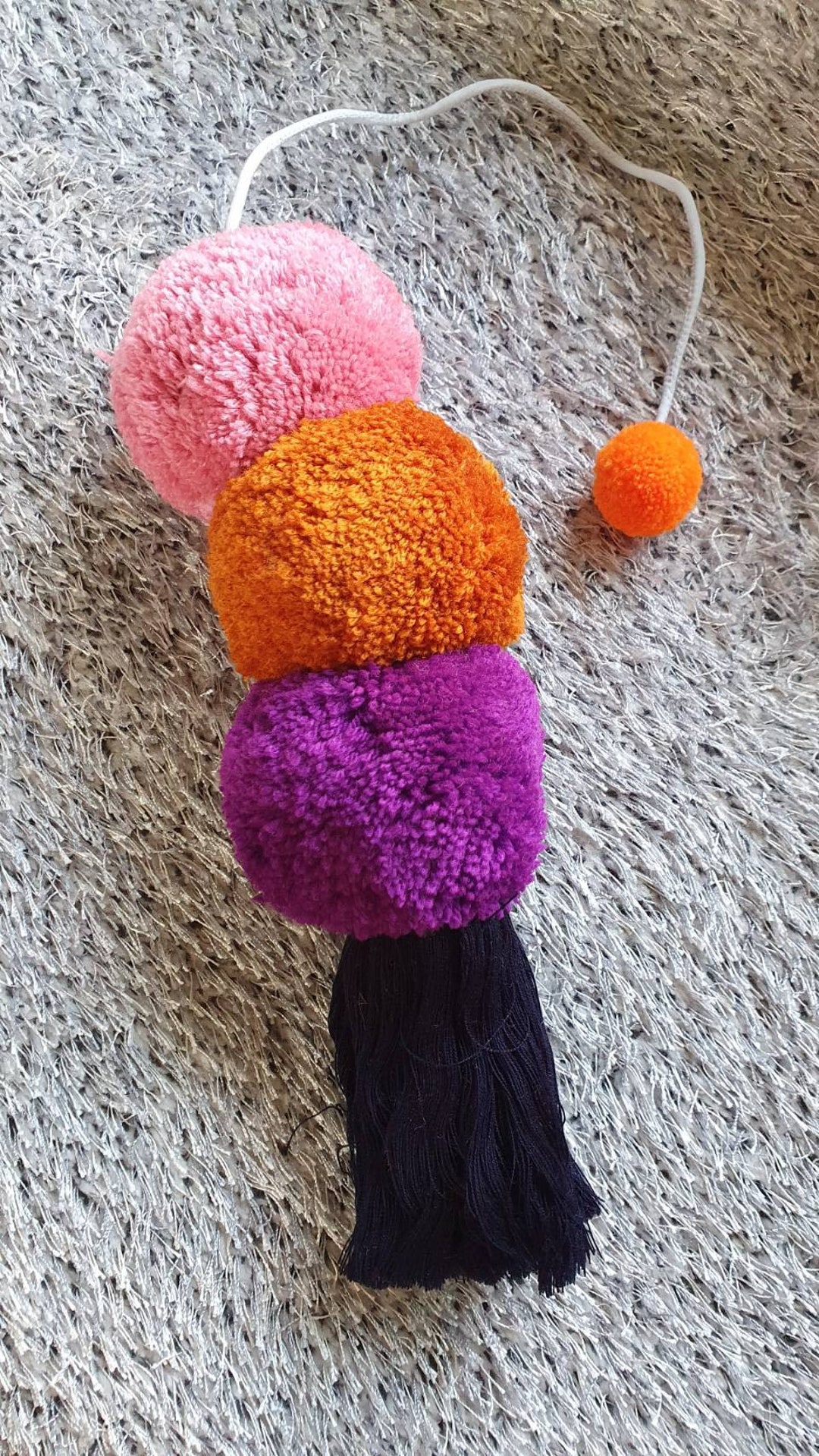 A0075 Hmong Tribe Yarn Jiant Pom Pom Assorted Color, Handmade Charm ...