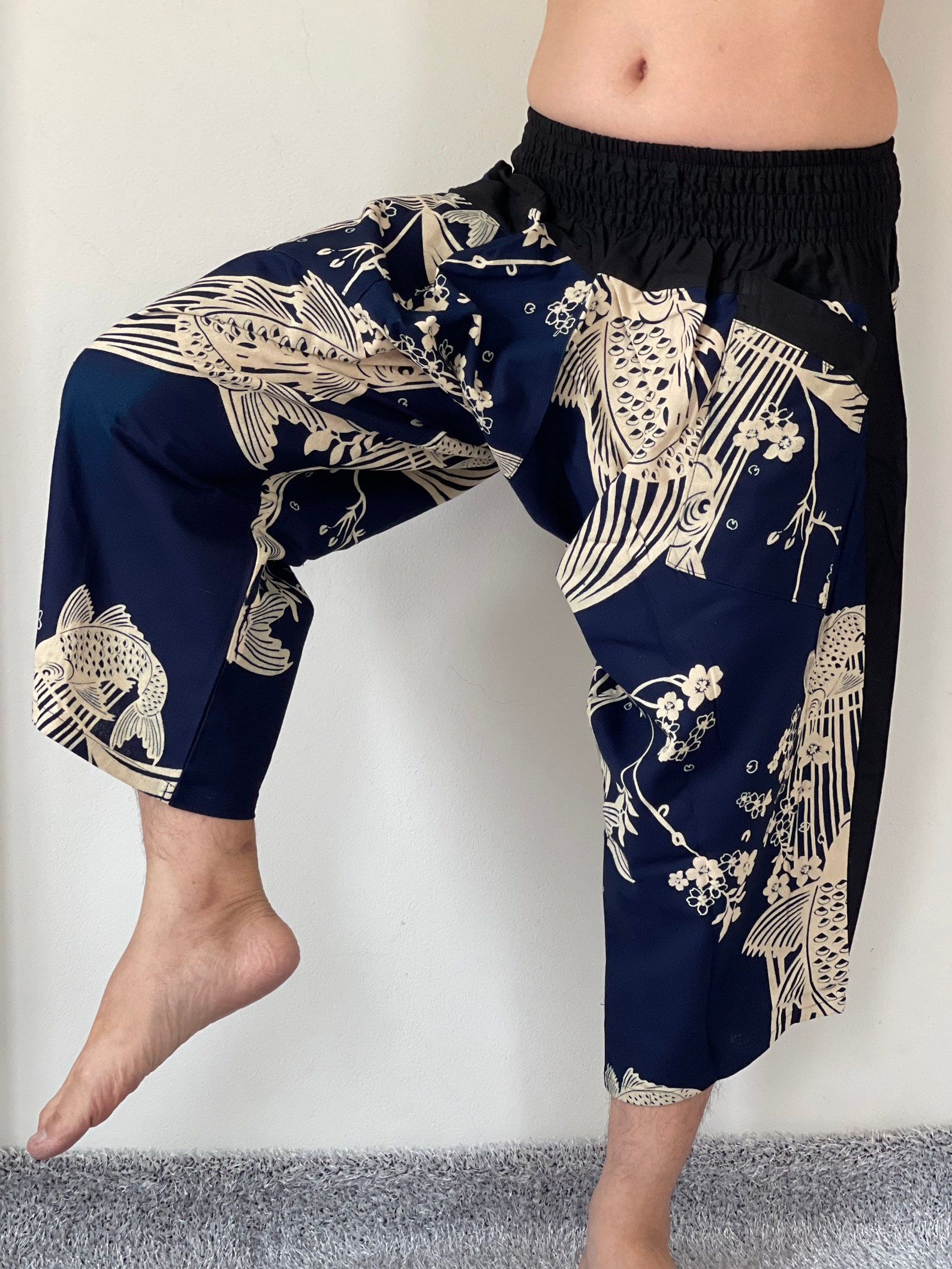 HC0935 Samurai Pants Elsstic Waist Samurai Pants Unisex - Etsy