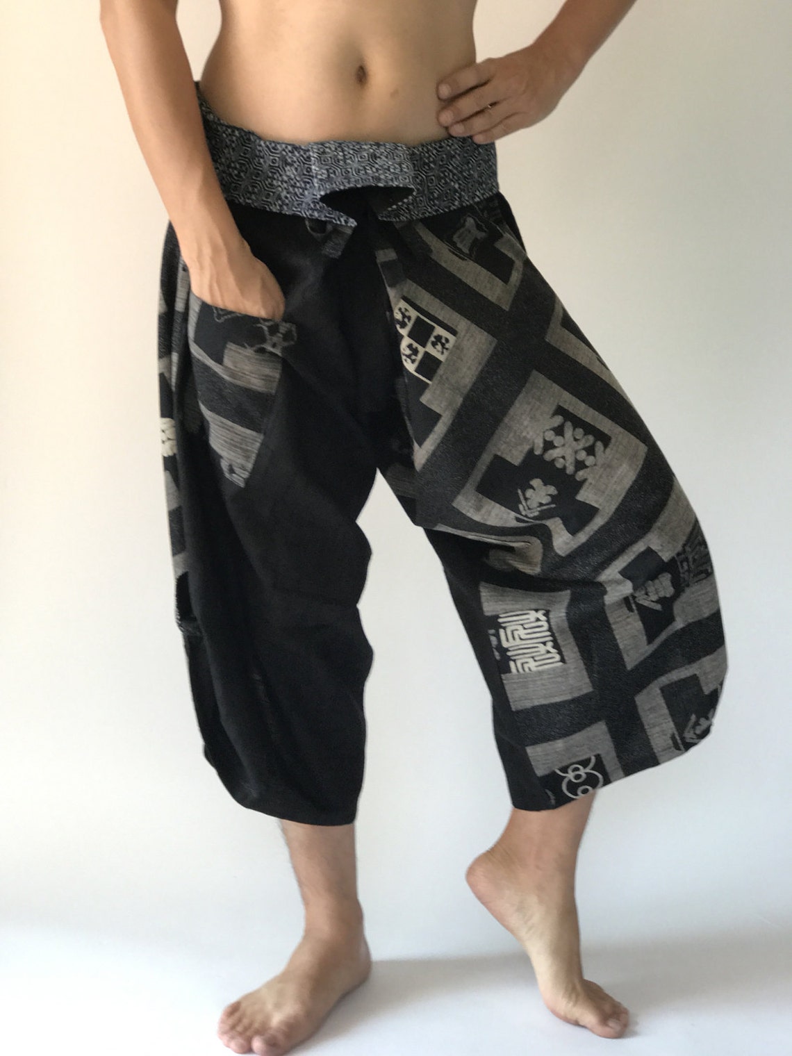 SR0004 Samurai Pants Harem Pants Have Fisherman Pants Style Wrap Around ...