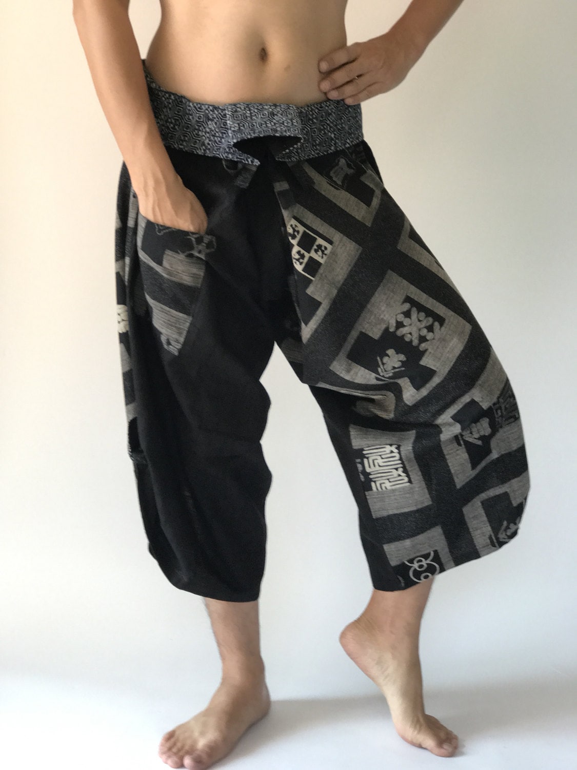 SR0004 Samurai Pants Harem pants have fisherman pants style | Etsy