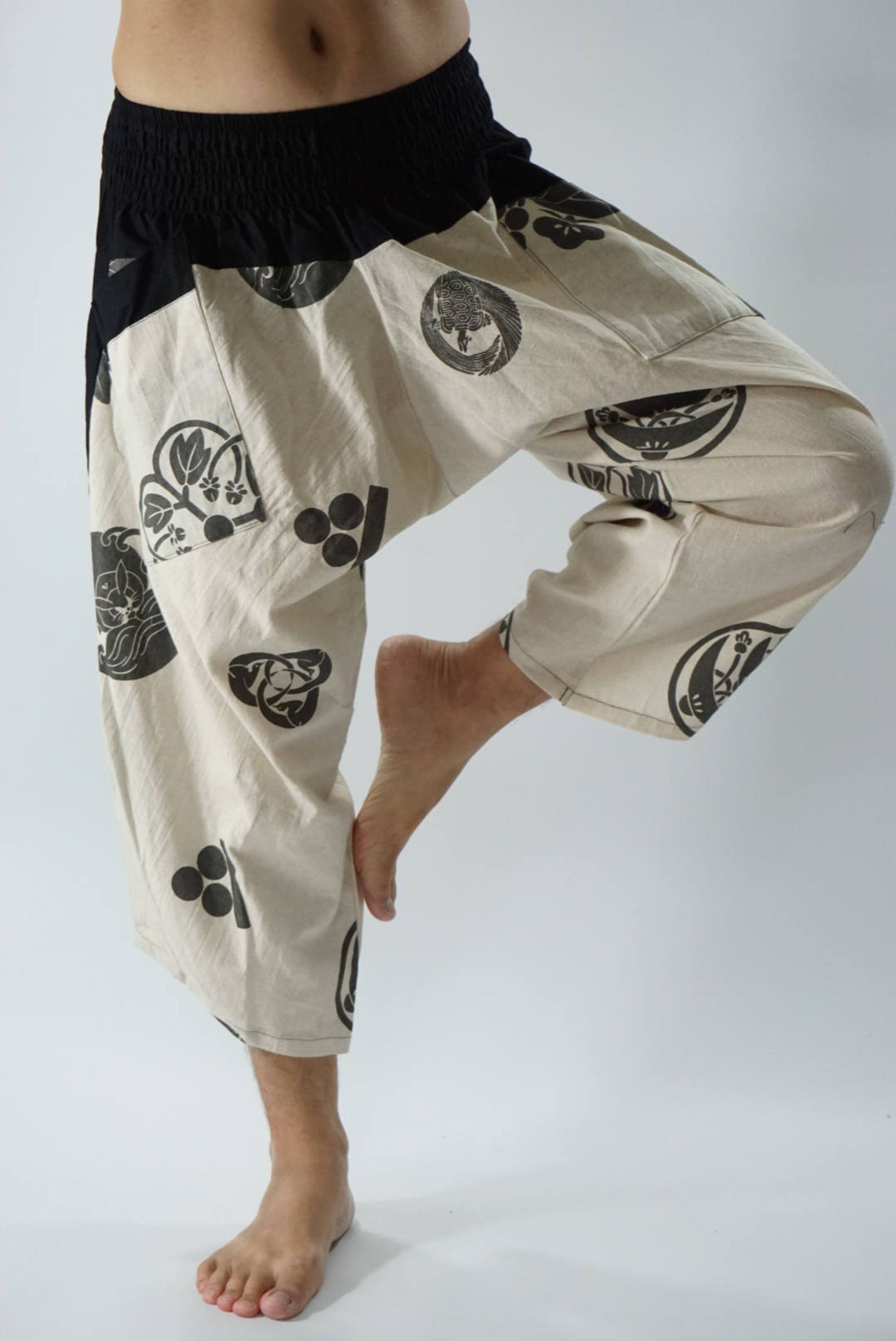 HC0418 Samurai Pants Samurai Pants unisex Elastic Waist - Etsy