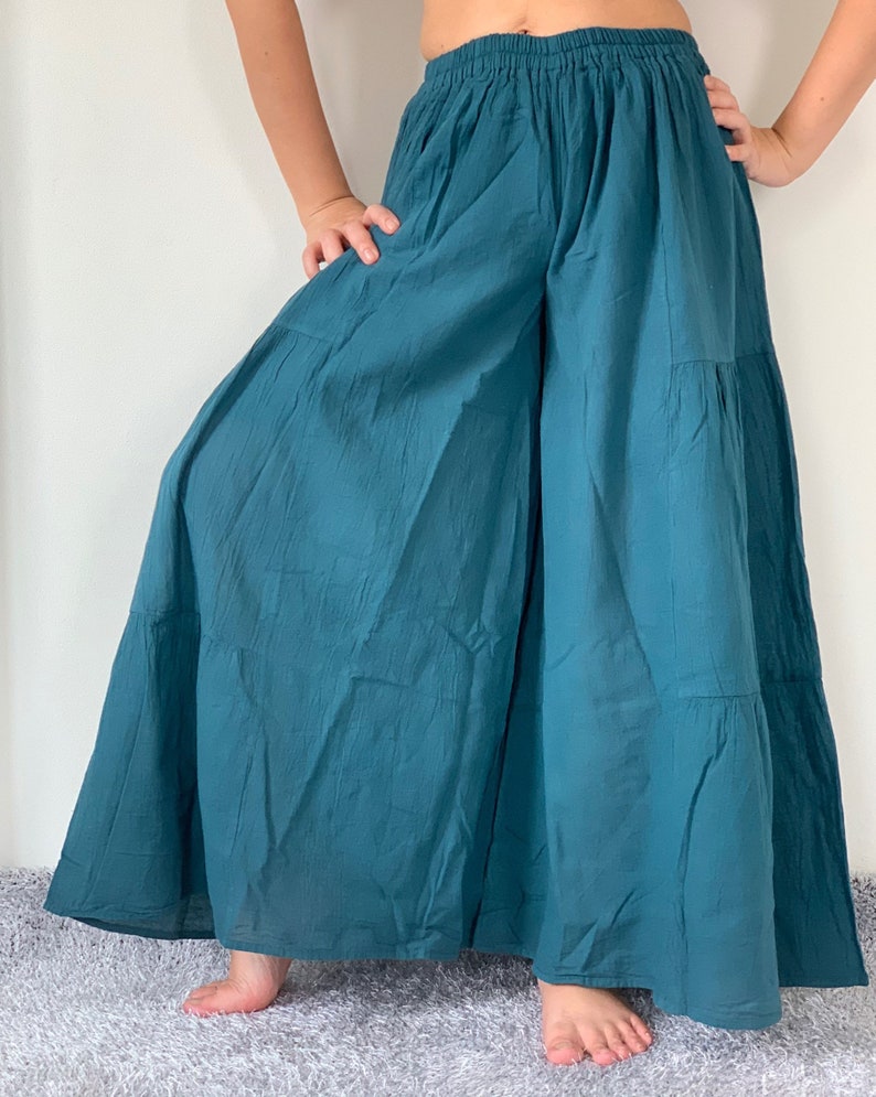 CG0012 Wide Leg Cotton Gauze Lady Pants Super Soft. Gaucho | Etsy
