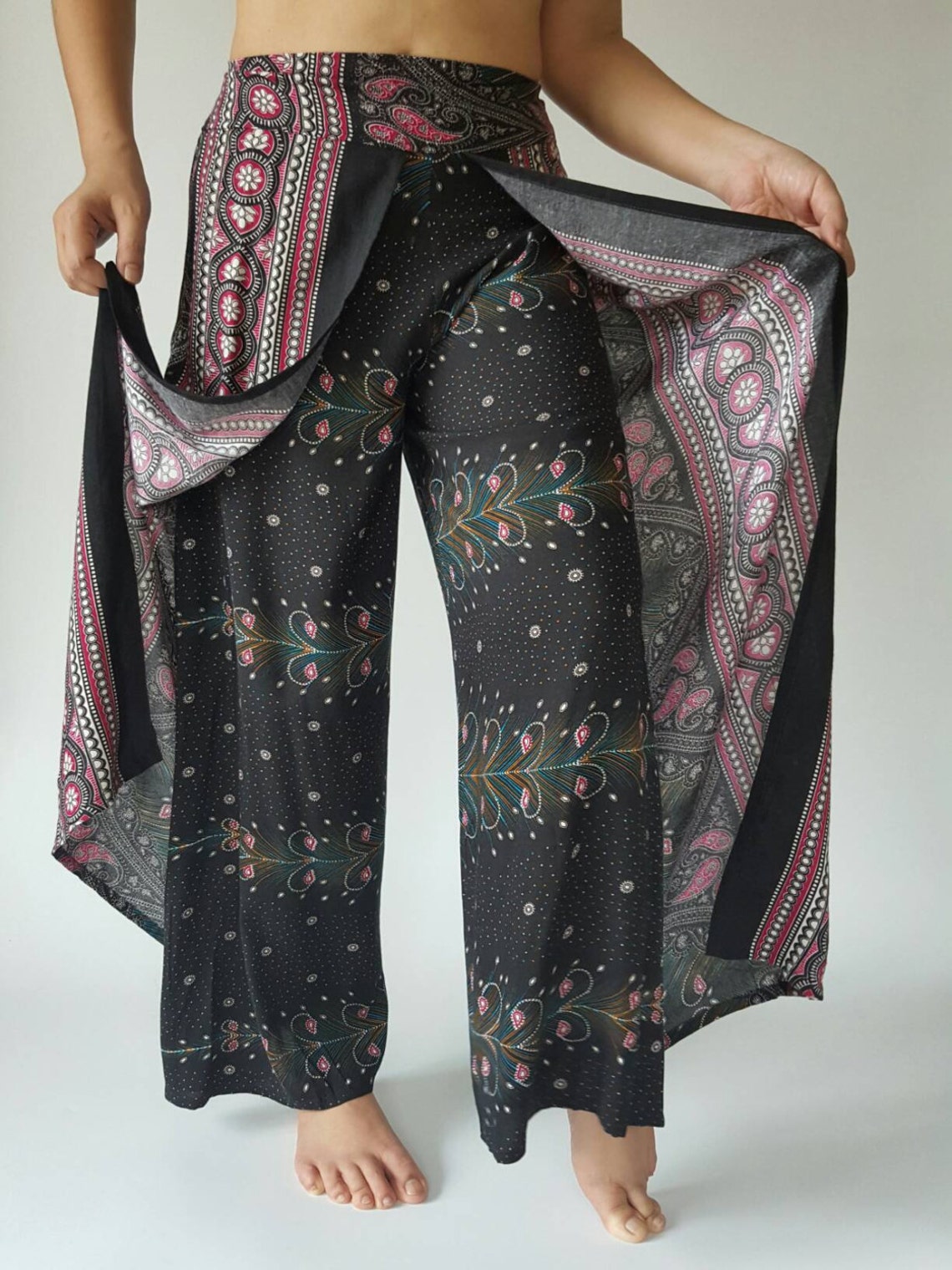 PK0105 Boho Women's Open Leg Pants, Amazing Comfortable Open Leg Pants ...
